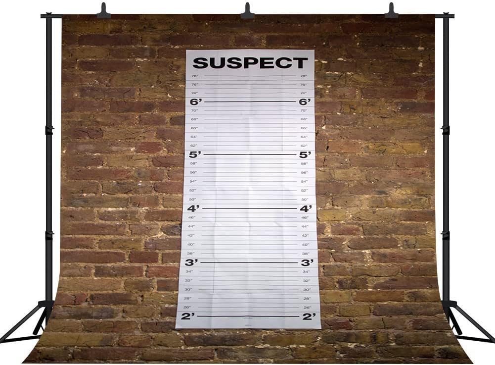 Amazon.com : PHMOJEN Police Lineup Backdrop Mugshot Suspect Brick Wall ...