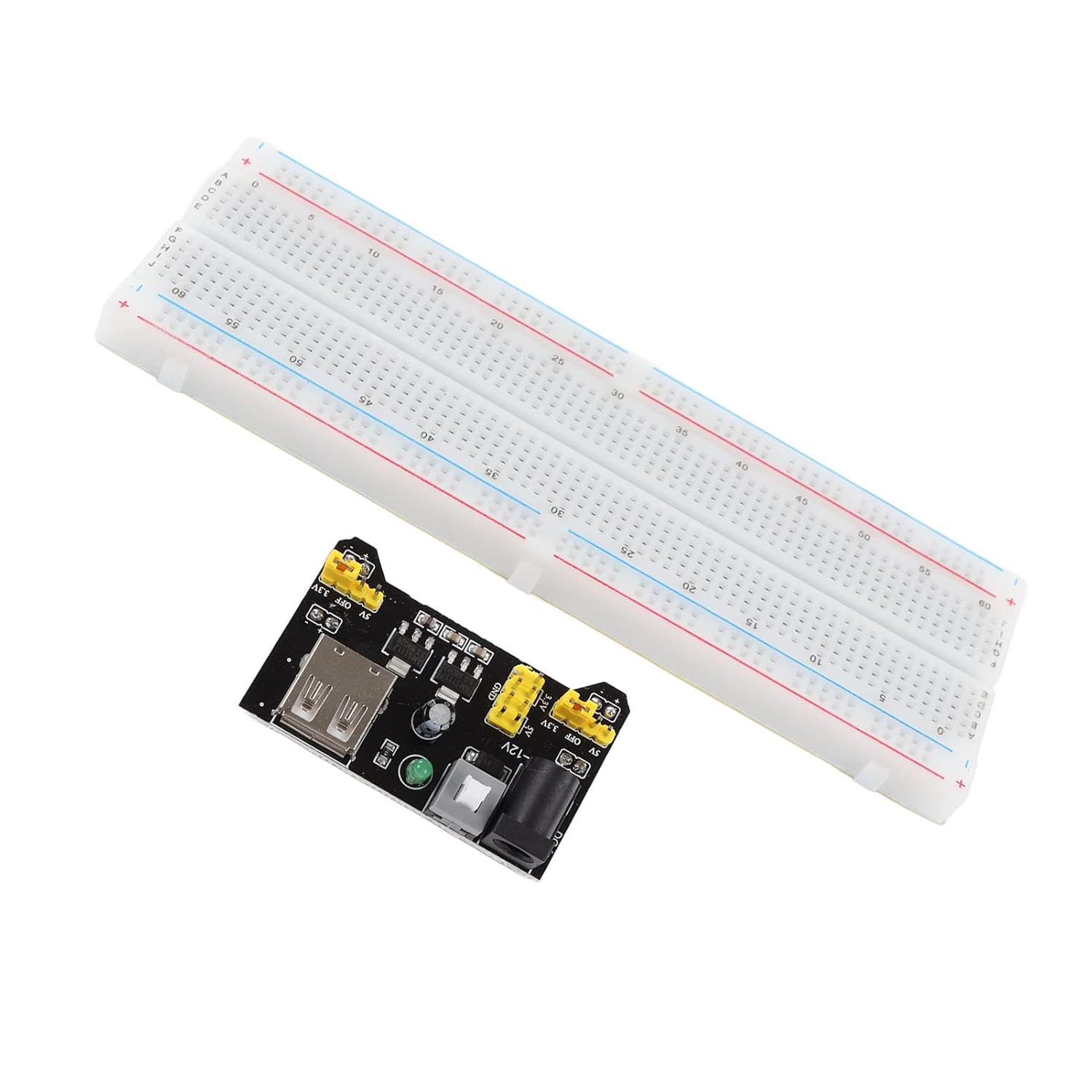 3.3V 5V Power Supply Module, 830 Tie Points Breadboard Easy Connection ...