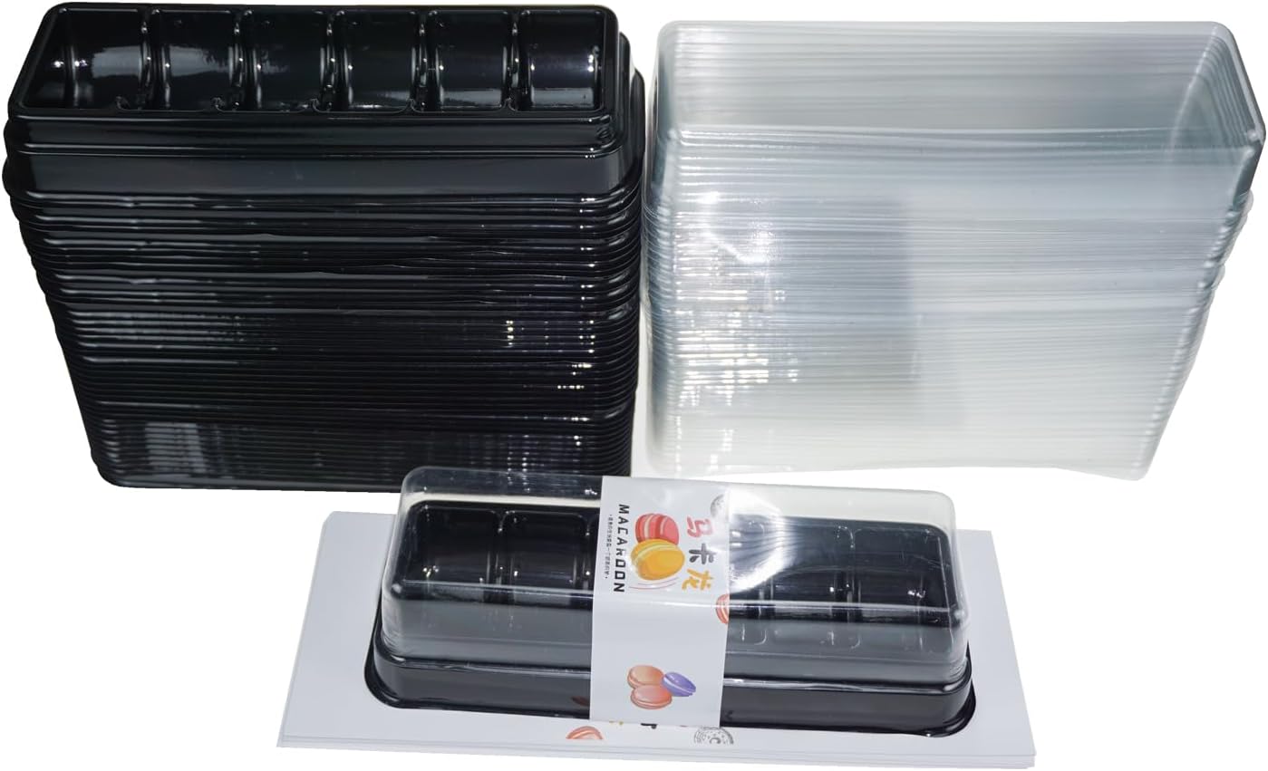 Amazon.com: MUXHEL 30Pcs Clear Plastic Macaron Boxes, 12 Grids Macaron ...
