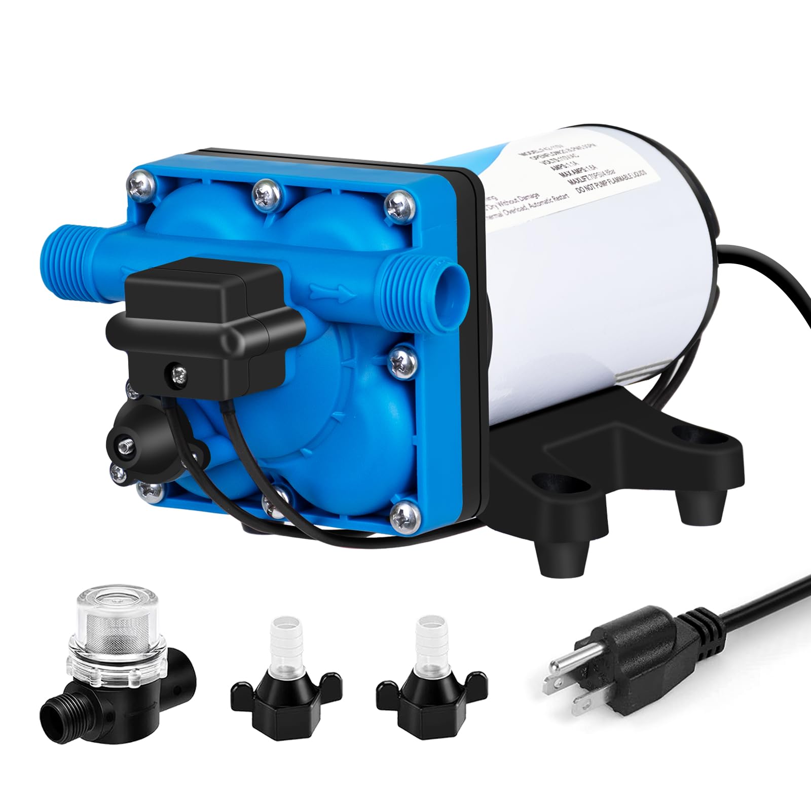 Amazon.com: DC HOUSE 110V Camper Water Diaphragm Pump with Power Plug ...