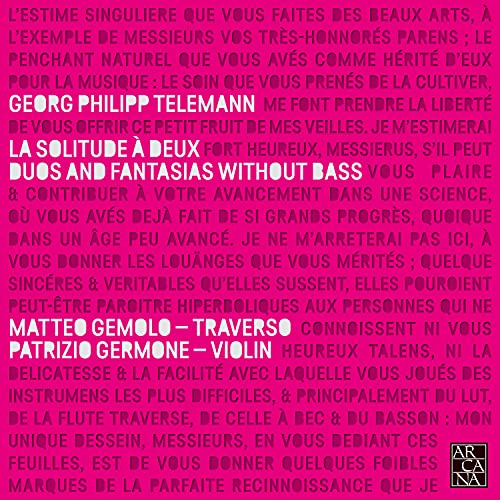 Telemann: La solitude à deux. Duos and Fantasias Without Bass de Matteo ...