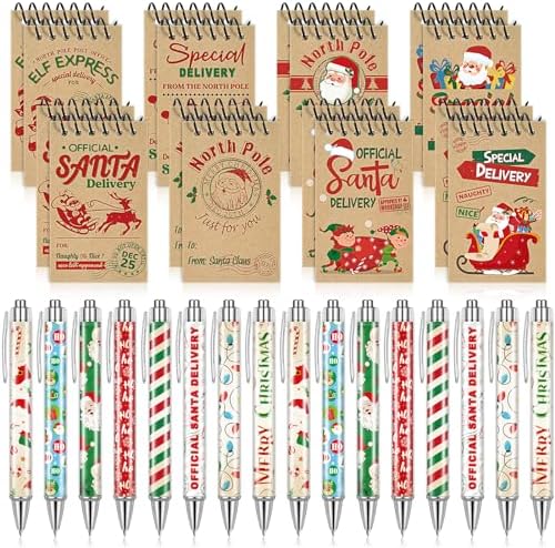Amazon.com : Zhanmai 32 Pcs Christmas Mini Notepads with Pens Set North ...