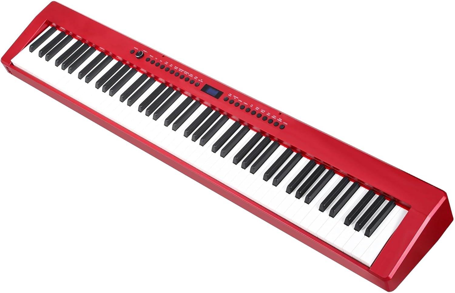 TSTS Red Electronic Keyboard Portable Digital Piano 88 Weighted Keys ...