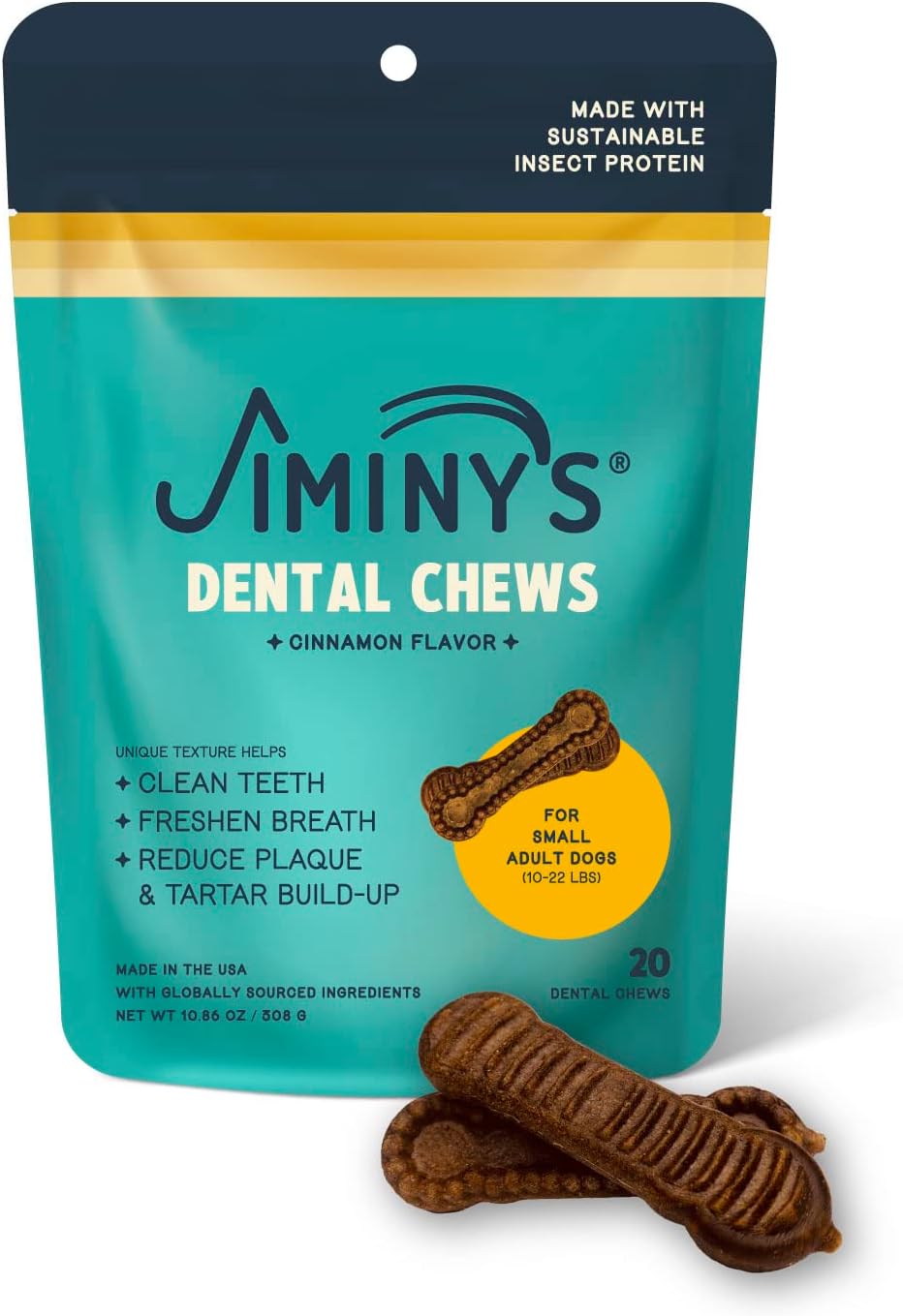 Amazon.com : Jiminy's Dental Chews for Dogs, Cinnamon Flavor ...