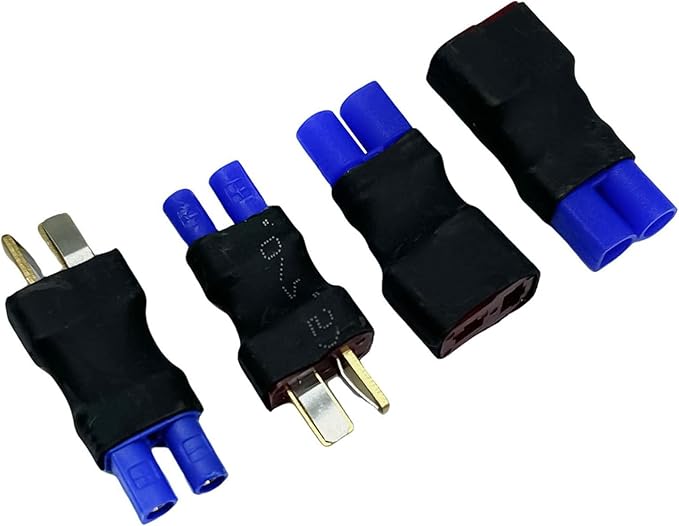 Amazon.com: 2Pairs T-Plug Style to EC2 Male Female RC Connector Adapter ...