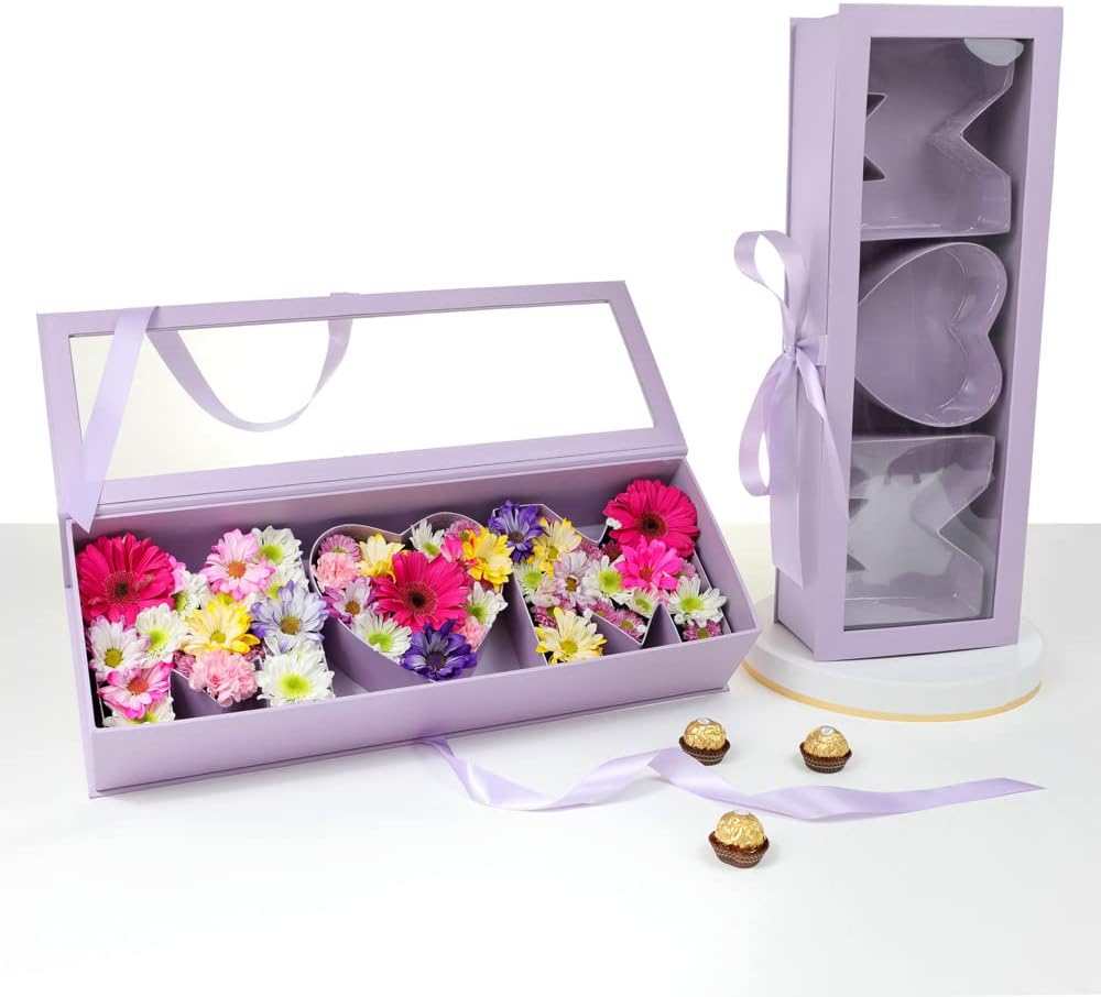 Amazon.com: UNIKPACKAGING “MOM” Flower Gift Letter Shaped Fillable Box ...