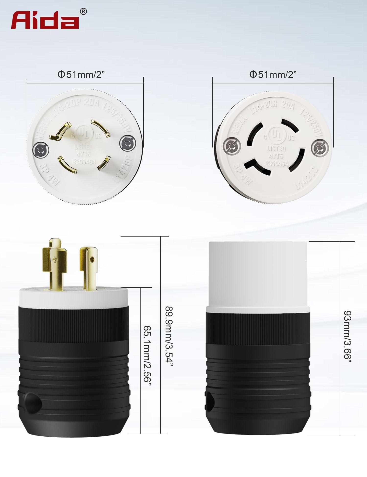 Snapklik.com : NEMA L14-20P & NEMA L14-20R Locking Plug And Connector ...