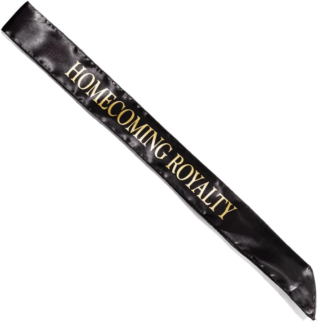 Amazon.com: Anderson's Homecoming Royalty Black Satin Sash with Gold ...
