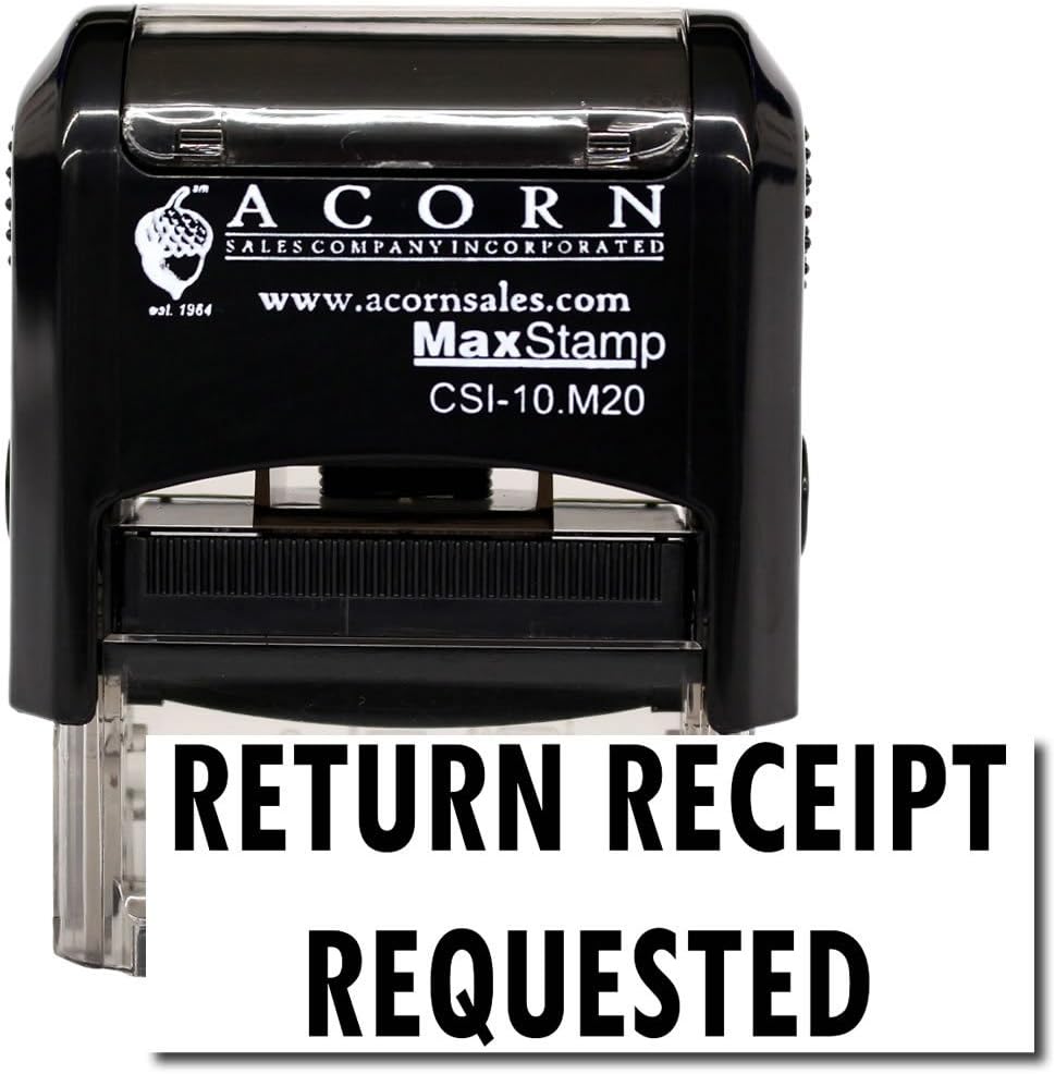 Amazon.com : Black Ink Self-Inking Return Receipt Requested Shipping ...