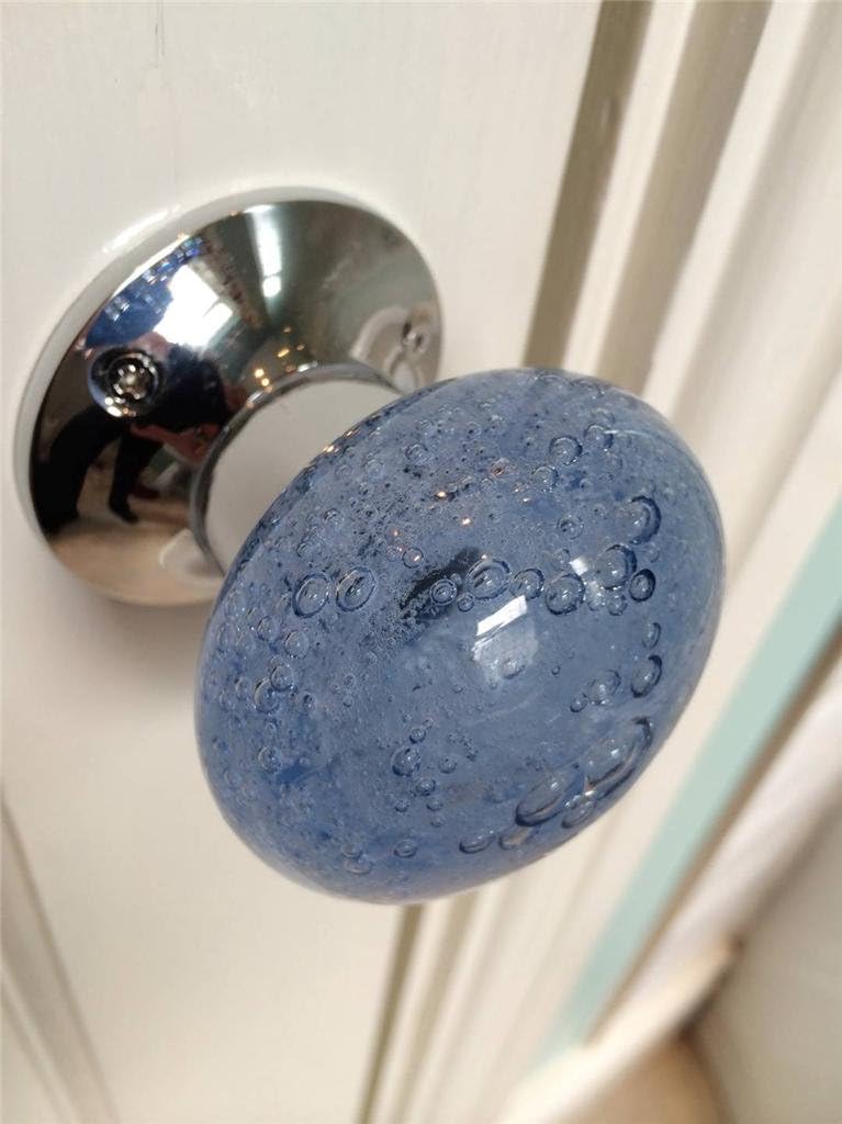 Beautiful Pair of Large Blue Contemporary/Retro Round Smooth Bubble ...