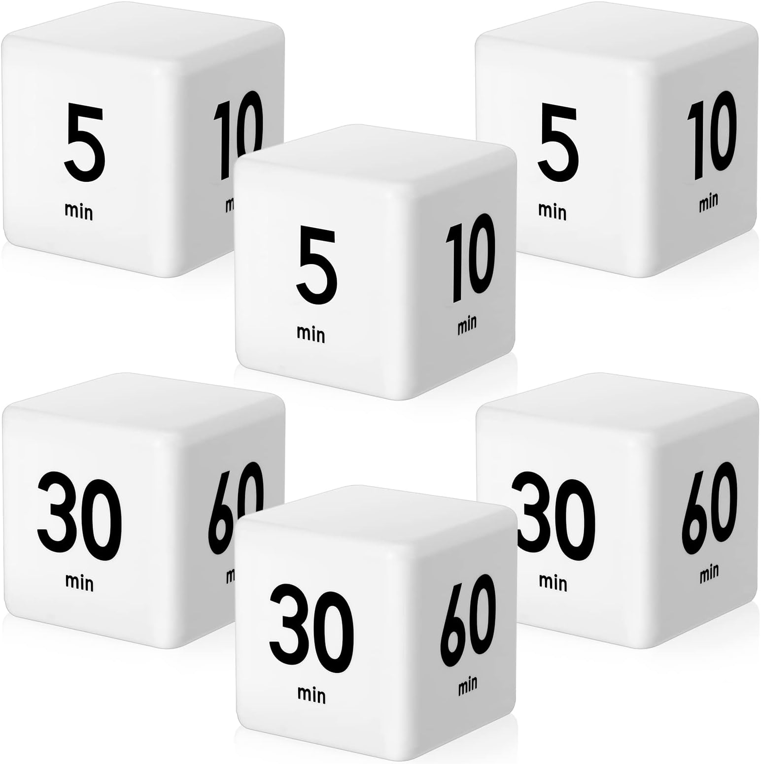 Amazon.com: Xuhal Cube Timers in White - 6 Pack Gravity Sensor Flip Timer for Kitchen, Study ...