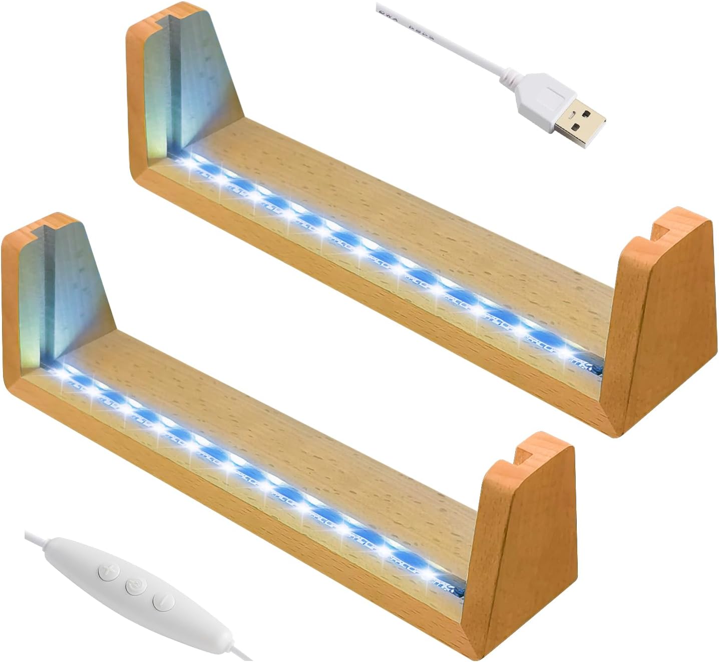 Amazon.com: SYWAN 2Pcs Wooden LED Light Base, Glowing Photo Frame Night ...