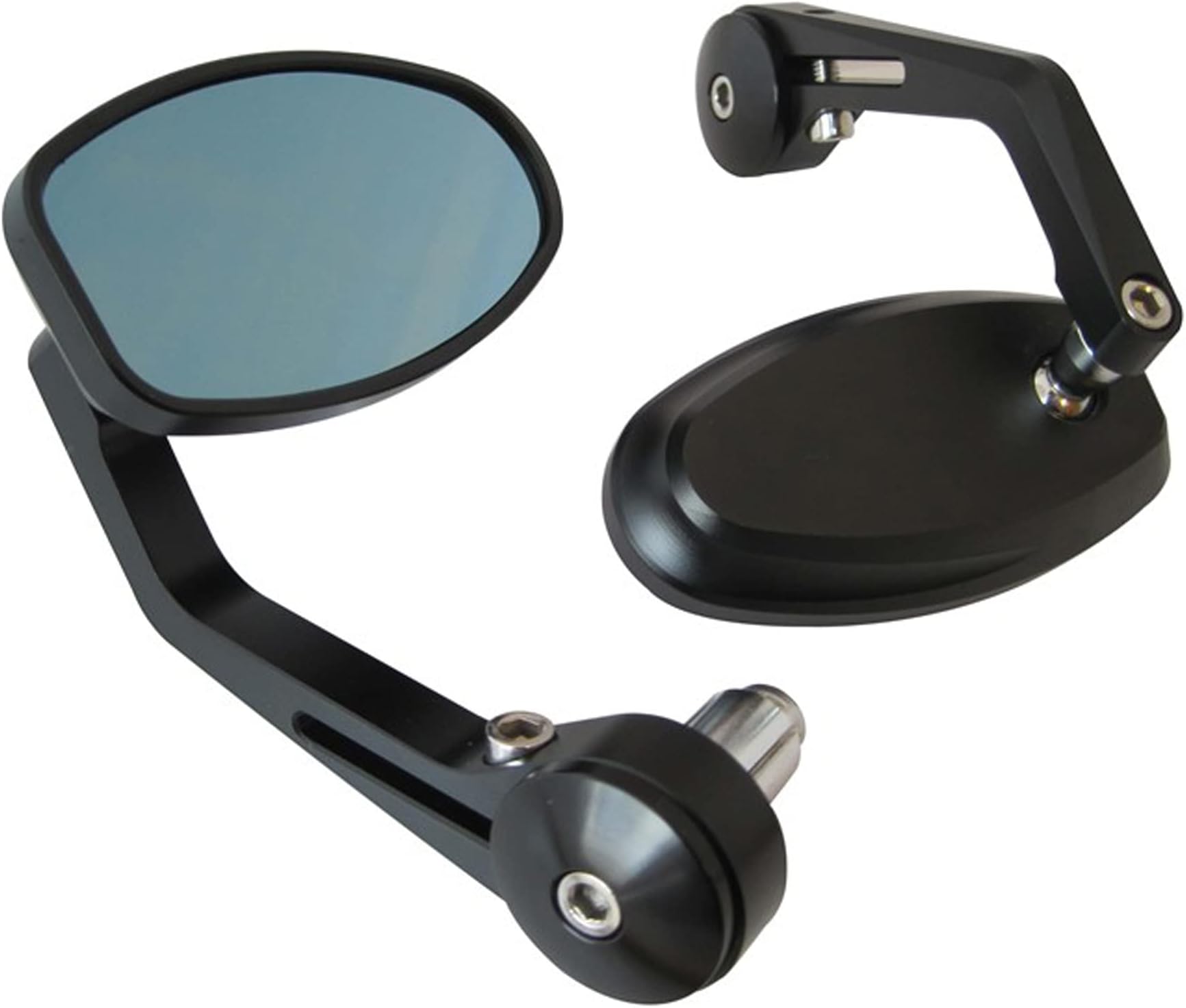 Motorcycle Bar End Mirrors Convex Rear Side View Wing for 22mm 7/8 inch ...