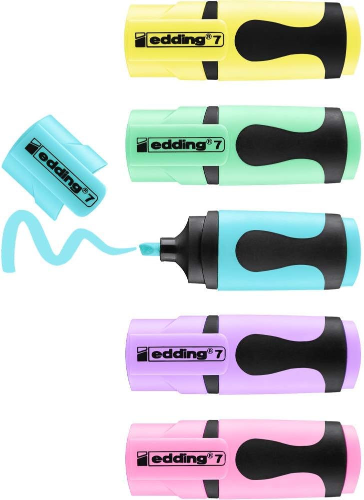 edding 7 mini highlighter - pastel colours - 5 highlighter pens ...
