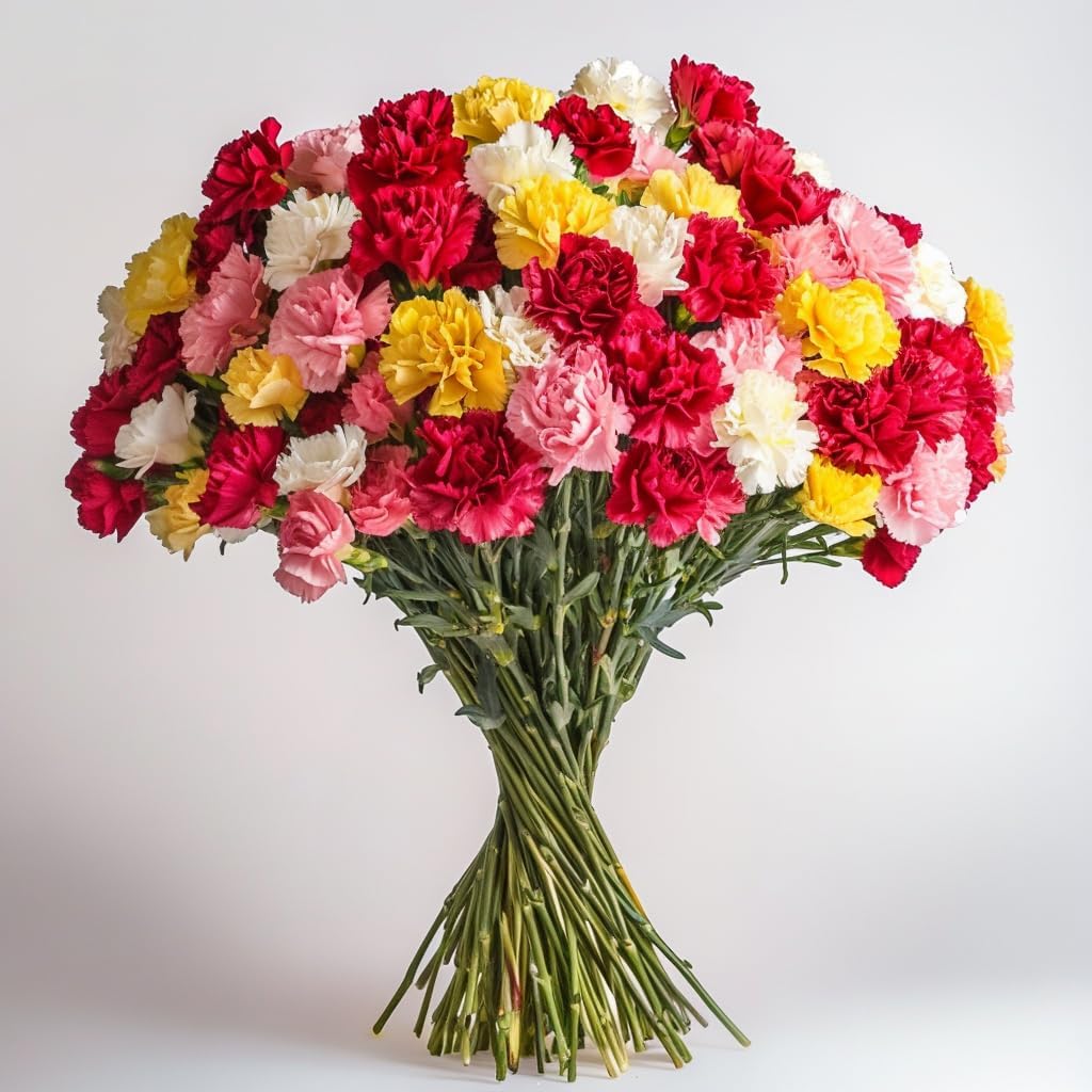 Amazon.com : GlobalRose 100 Yellow Carnations - Fresh Flower Delivery ...