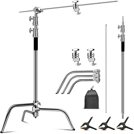 Amazon.com : Neewer Pro 100% Stainless Steel Heavy Duty C Stand with ...