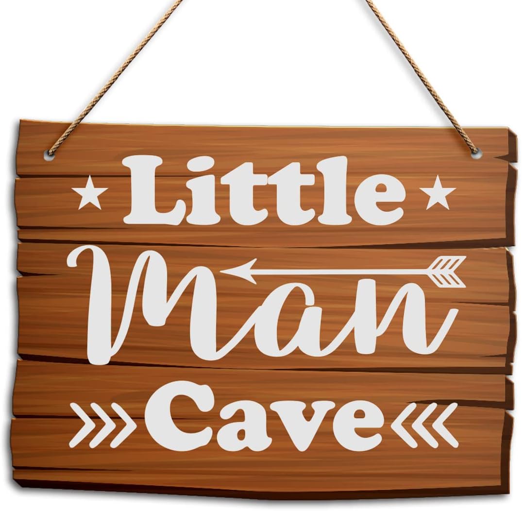 Amazon.com: Nursery Room Wall Decor Sign, Little Man Cave, Nursery Door ...