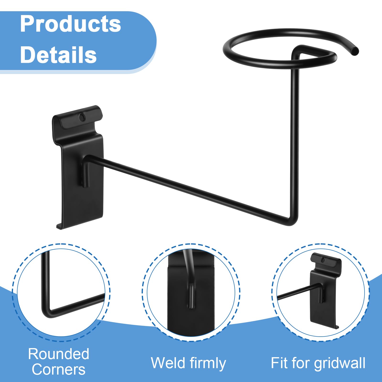 Snapklik.com : Kigley Metal Gridwall Hooks, 3.2 Inch Hat Helmet Rack ...
