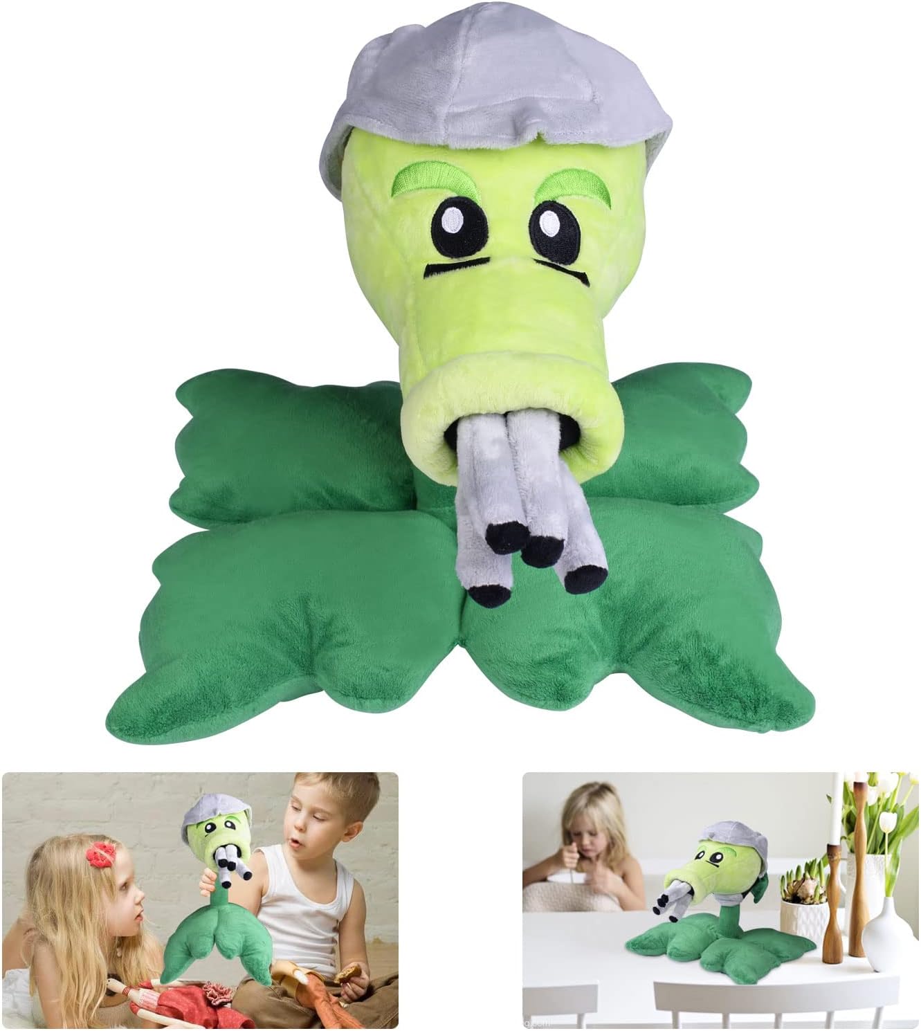 Amazon.com: Gatling Pea Shooter Plush Toy, Plants Peashooter Stuffed ...