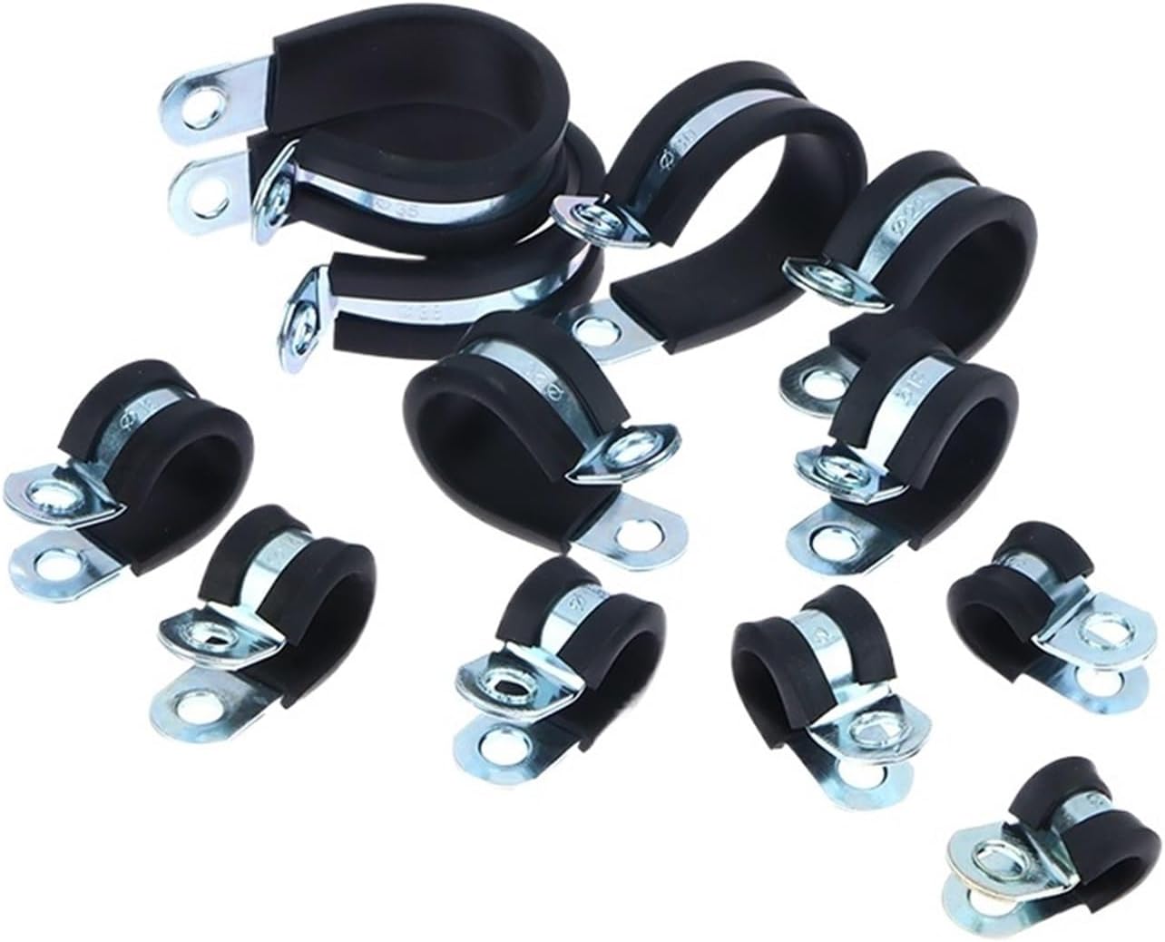 2pcs Stainless Steel Rubber Lined P Clips Cable Mounting Hose Pipe ...