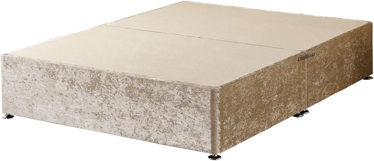 WINDSOR Velvet Divan Base with 4 Drawers, Fabric, Cream, Double ...