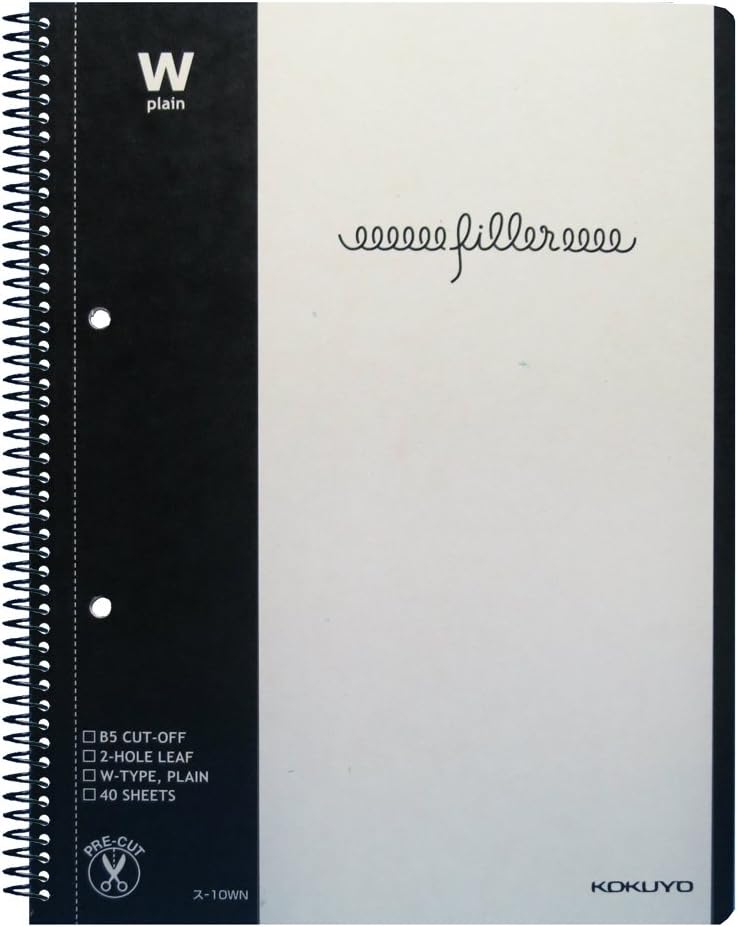 Amazon.com : Kokuyo filler note 2 hole plain B5 40 sheets scan -10WN ...