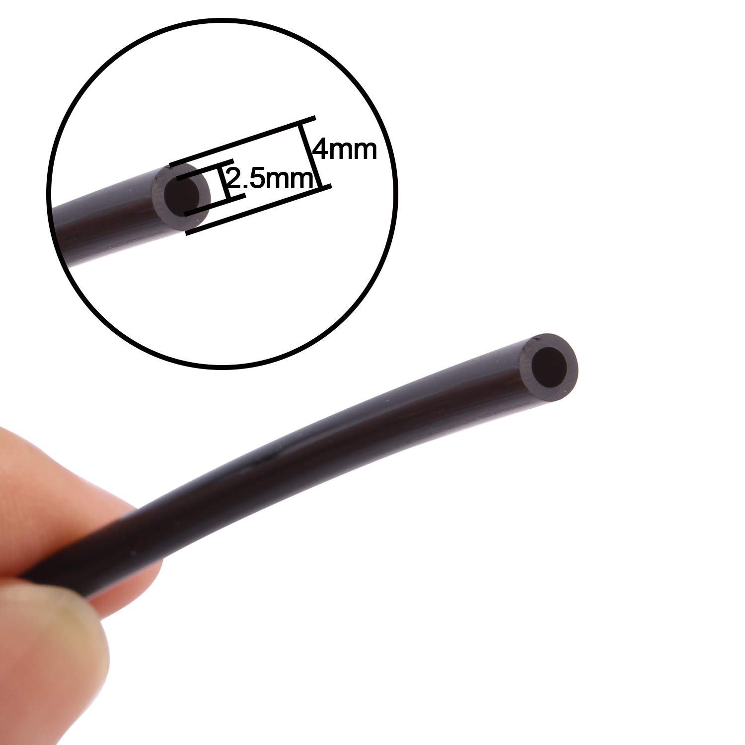 Snapklik.com : DERPIPE Pneumatic Hose 4mm OD 2.5mm ID Black ...