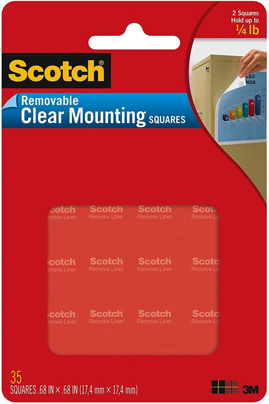 Amazon.com : Scotch Removable Mounting Squares, 0.68 in x 0.68 in ...