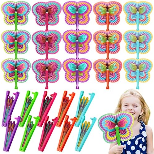 Amazon.com: Panelee 50 Pcs Butterfly Folding Hand Fans for Kids ...