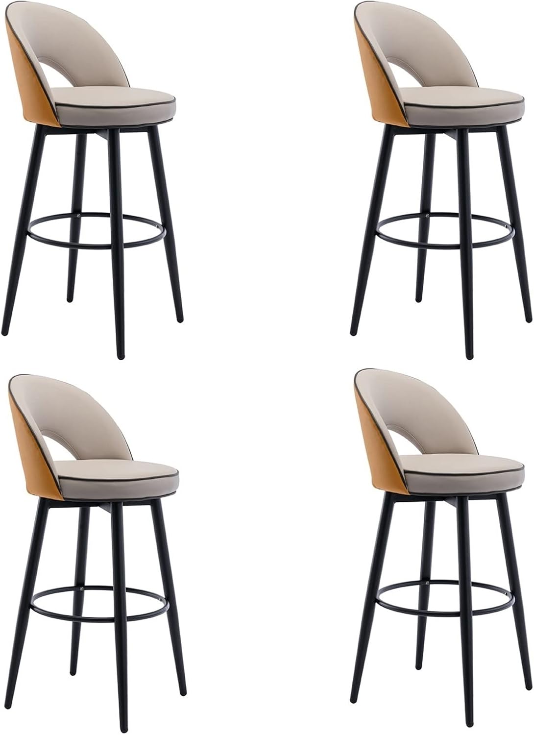 Amazon.com: Round Swivel Barstools Bar Chairs Bar Stools Set of 4 with ...