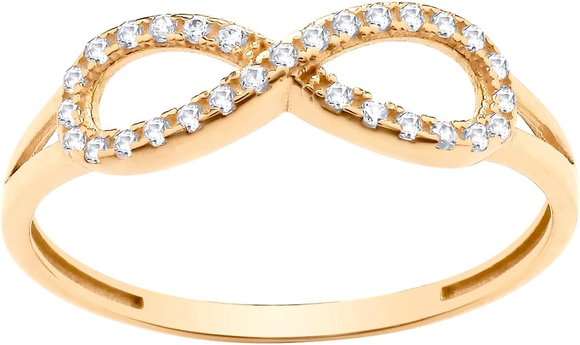 Old English Jewellers 9ct Yellow Gold 0.15ct INFINITY Eternity Ring ...