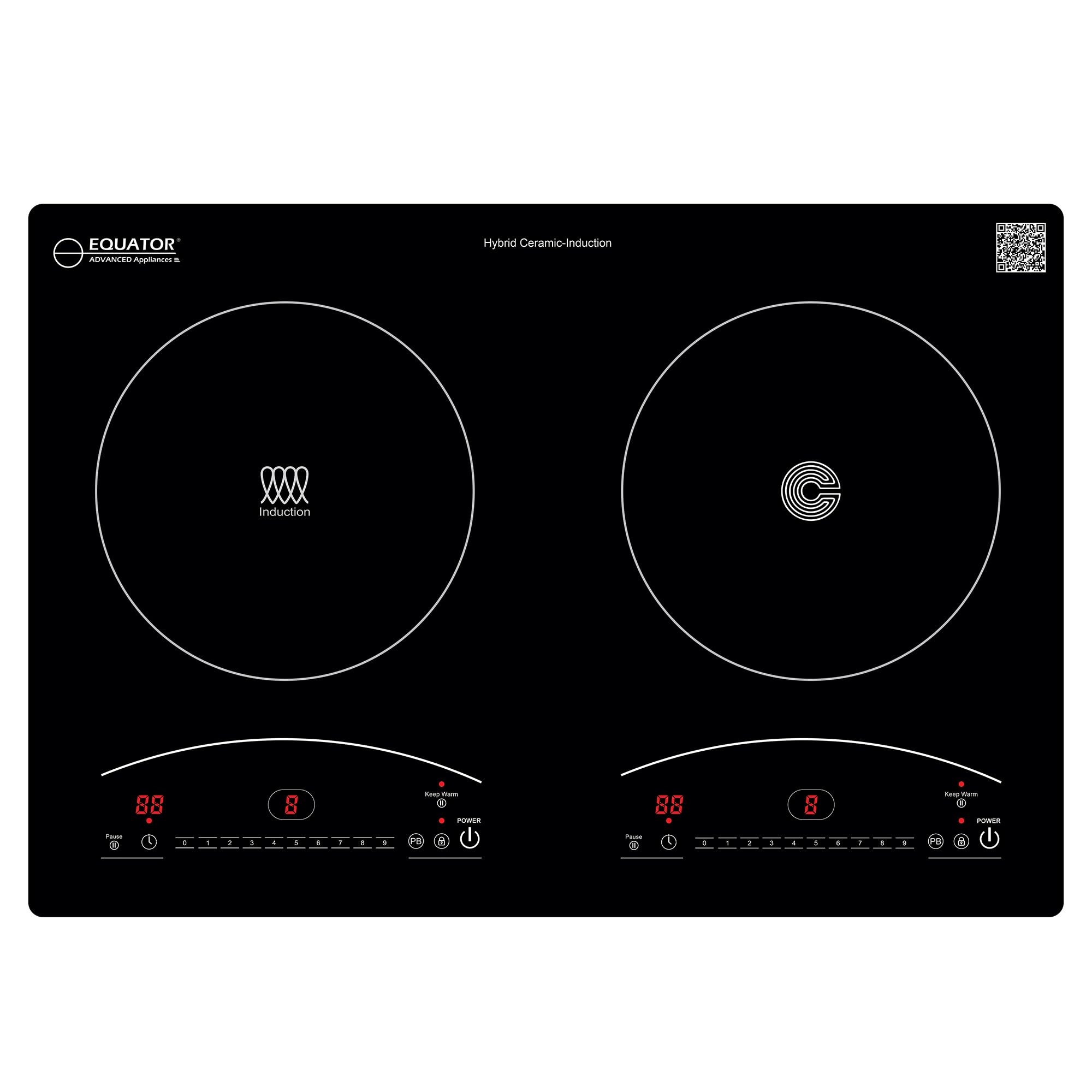 Amazon.com: Equator Ceramic-Induction Electric Hybrid Cooktop with 2 ...