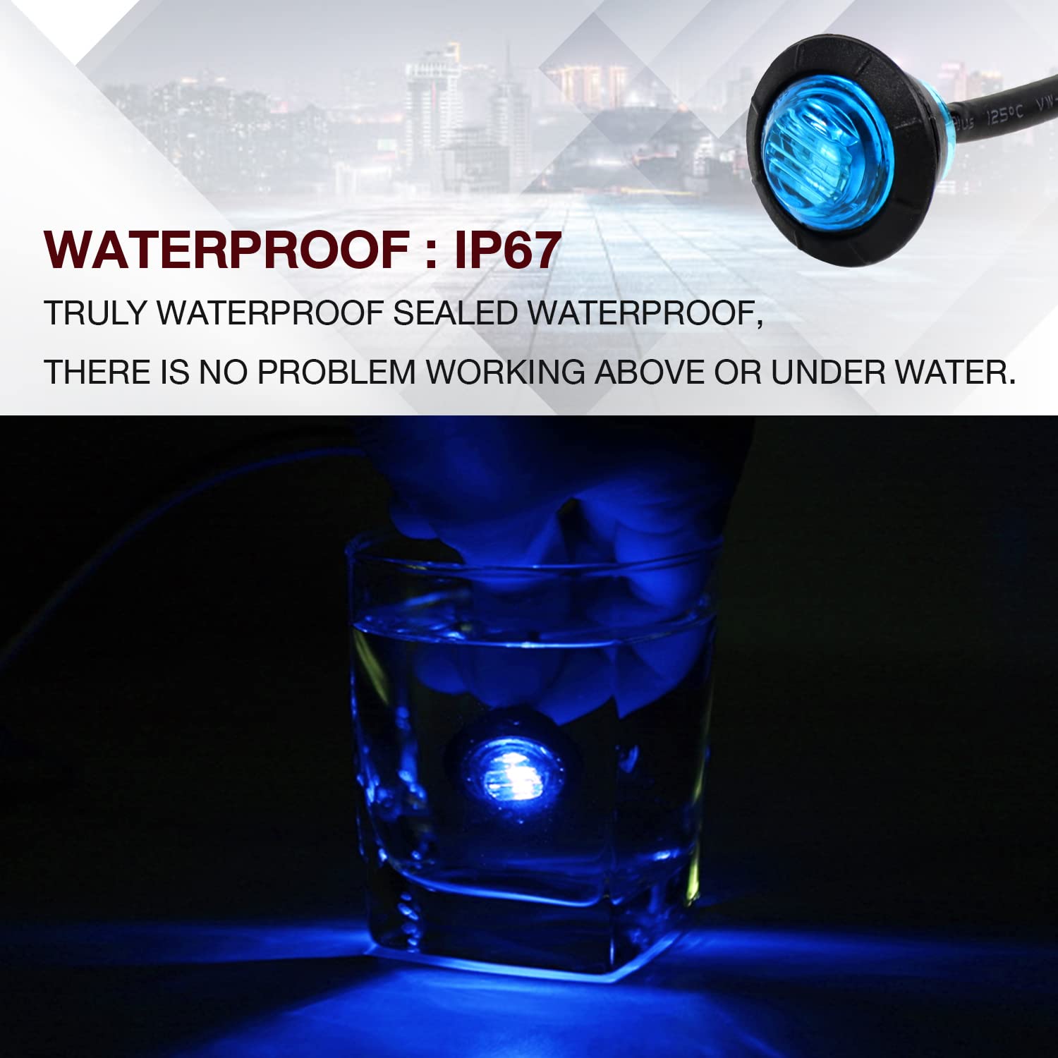 Snapklik.com : TMH 10 Pcs 3/4 Inch Round Blue LED Side Marker Indicator ...