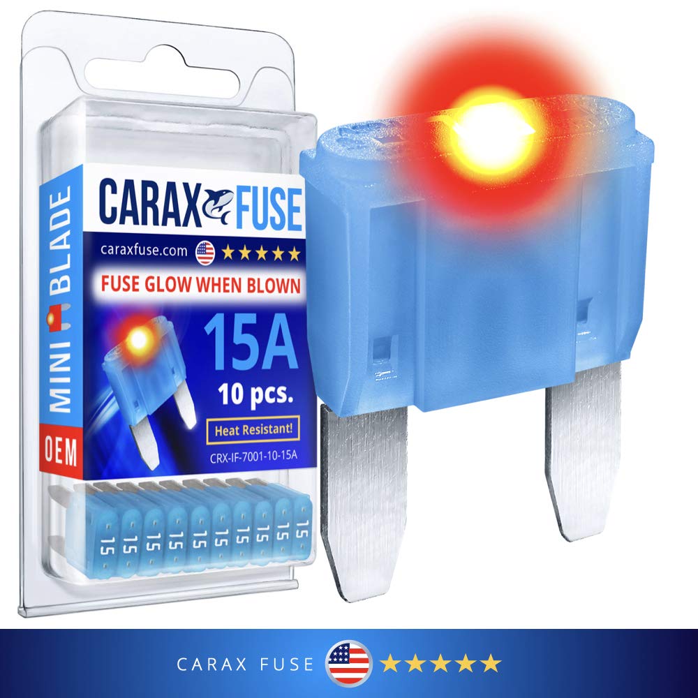 Buy CARAX Glow Fuse – Premium Fuse Mini Blade – 15A Kit 10 pcs – Glow ...
