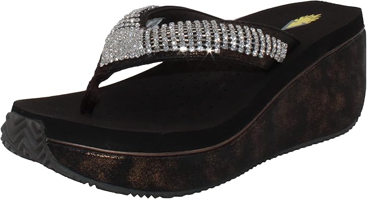 Amazon.com | Volatile Women's Fairy Dust Wedge Sandal,Bronze,8 B US ...