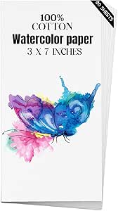 Amazon.com: Watercolor Paper 3x7 inches 80 Sheets,Heavyweight Artist ...
