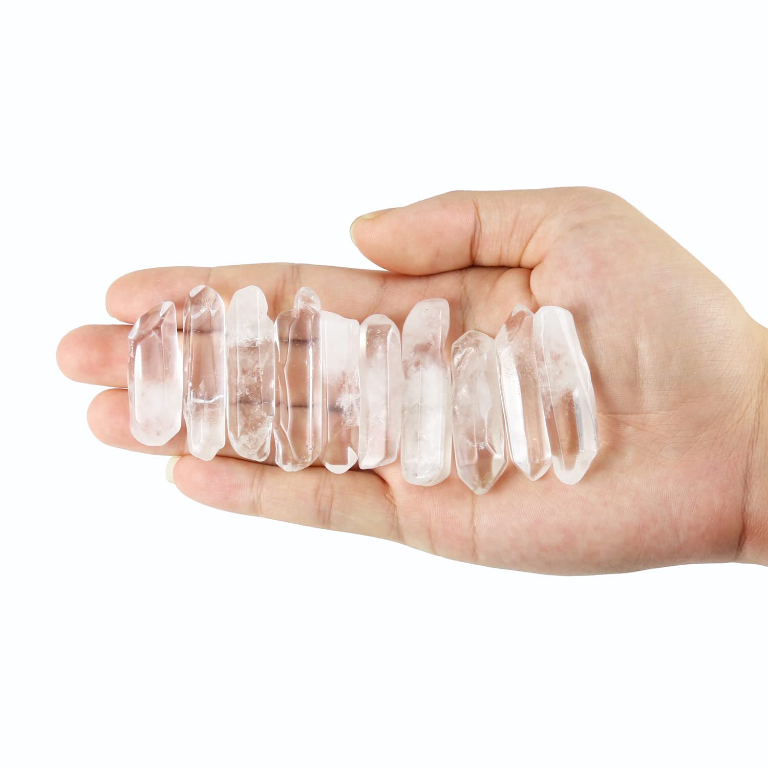 Amazon.com: Nvzi Tumbled Polished Natural Clear Quartz Crystals Points ...