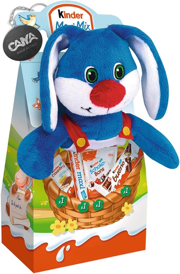Kinder Maxi Mix Peluche Coniglietto Pasquale con Kinder Bueno, Cereali ...