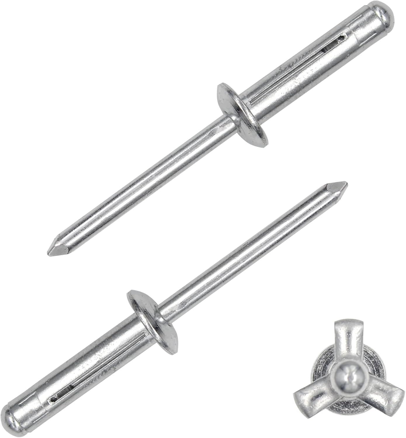 Amazon.com: 3/16" x 3/4" Tri-Fold Rivets Assortment - 150Pcs,Silver Tri ...