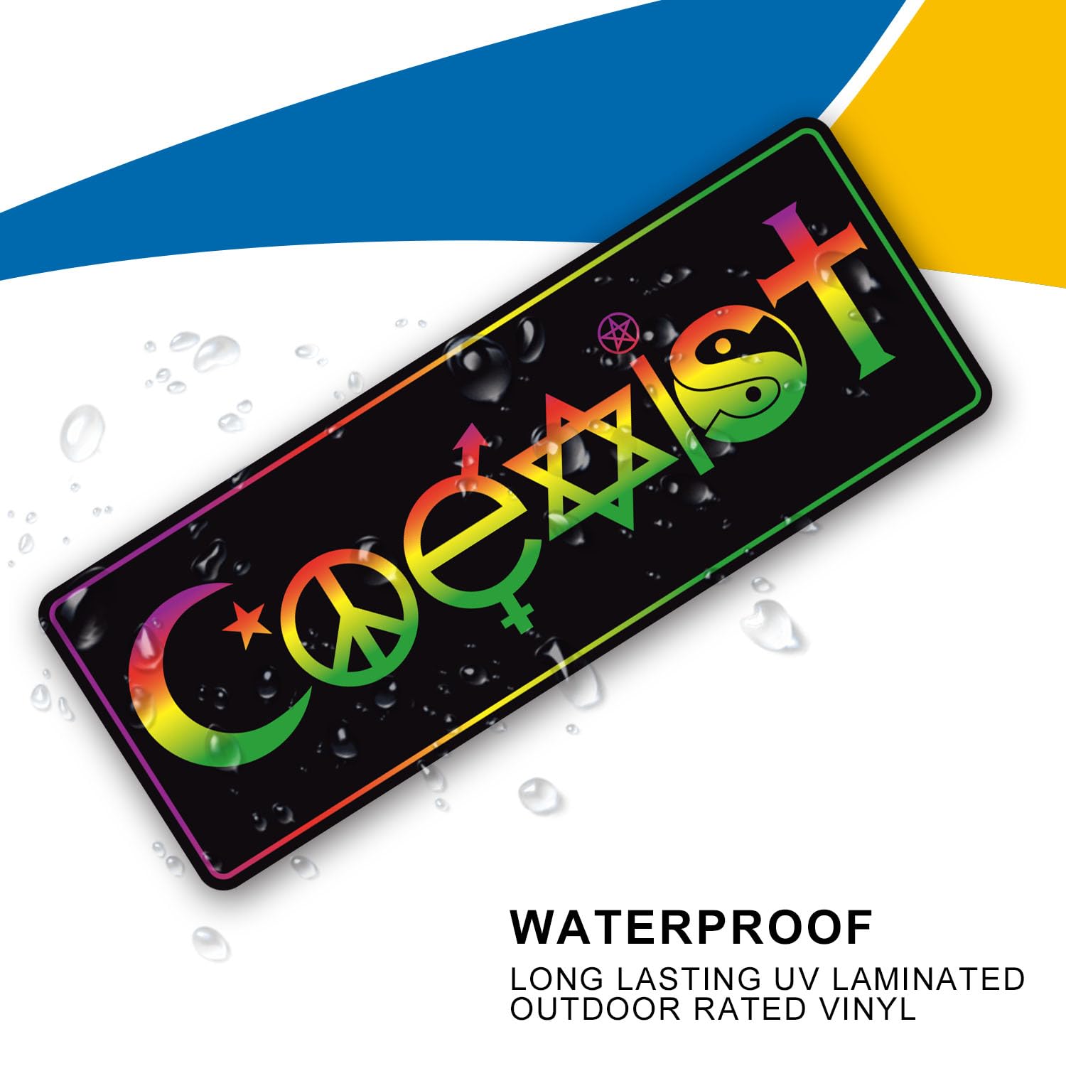 Multi-color Coexist Sticker COEXIST Bumper Sticker - Peace Symbols ...