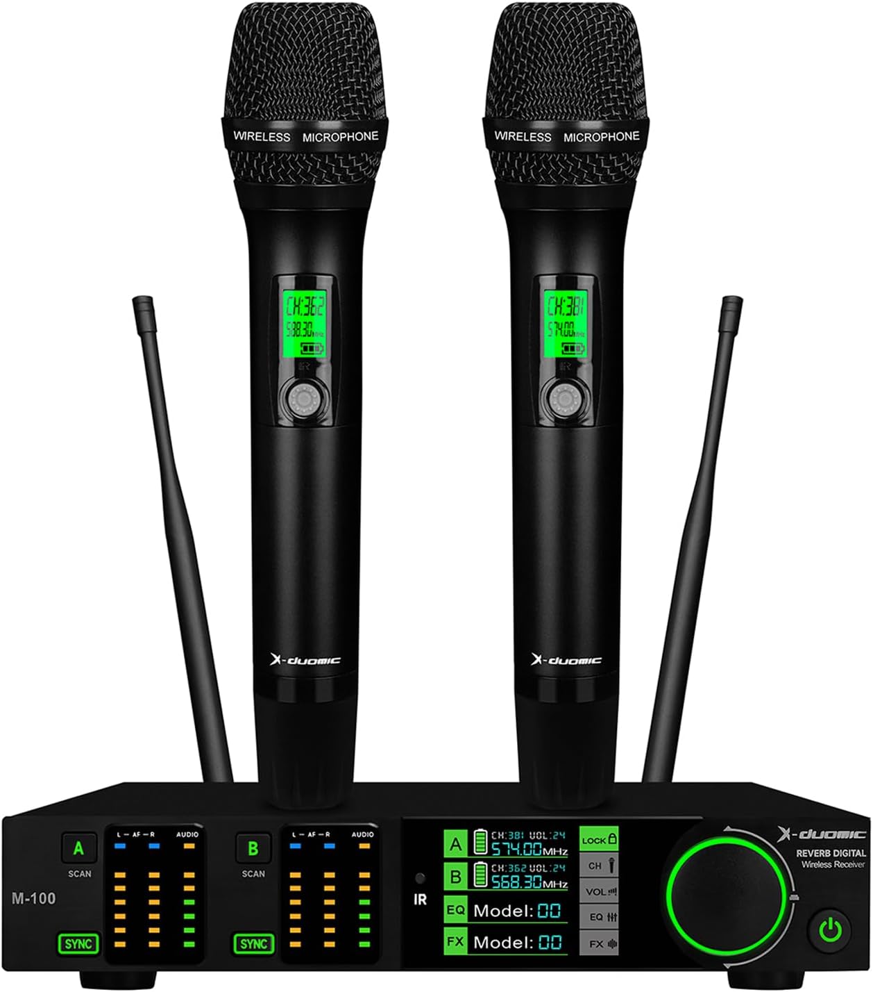 Amazon.com: X-DUOMIC M100 Professional UHF Wireless Microphones System ...