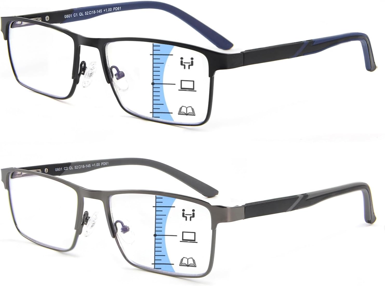 Amazon.com: zooxsky 2 Pack Bifocal Metal Reading Glasses for Men ...