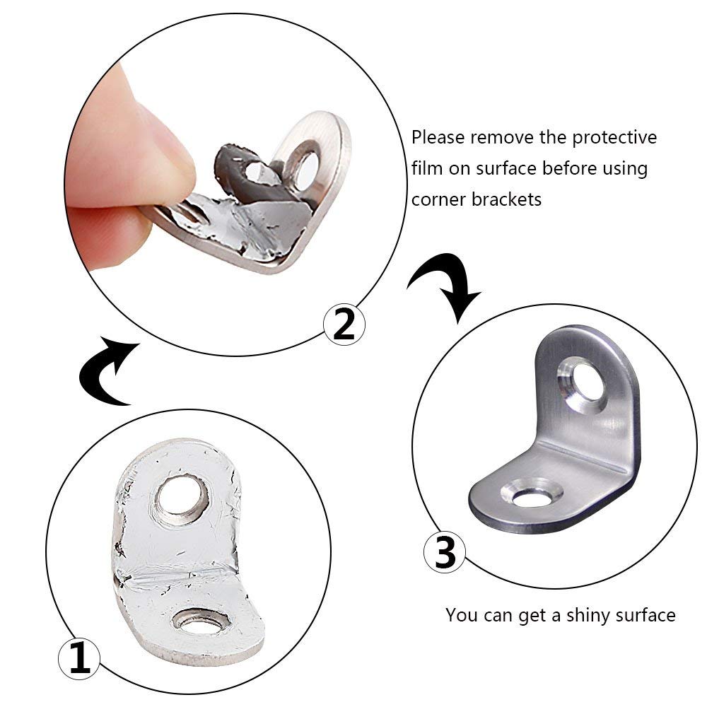 Snapklik.com : 50 Pcs L Bracket 20mm X 20mm X 16mm, Abuff Corner Brace ...