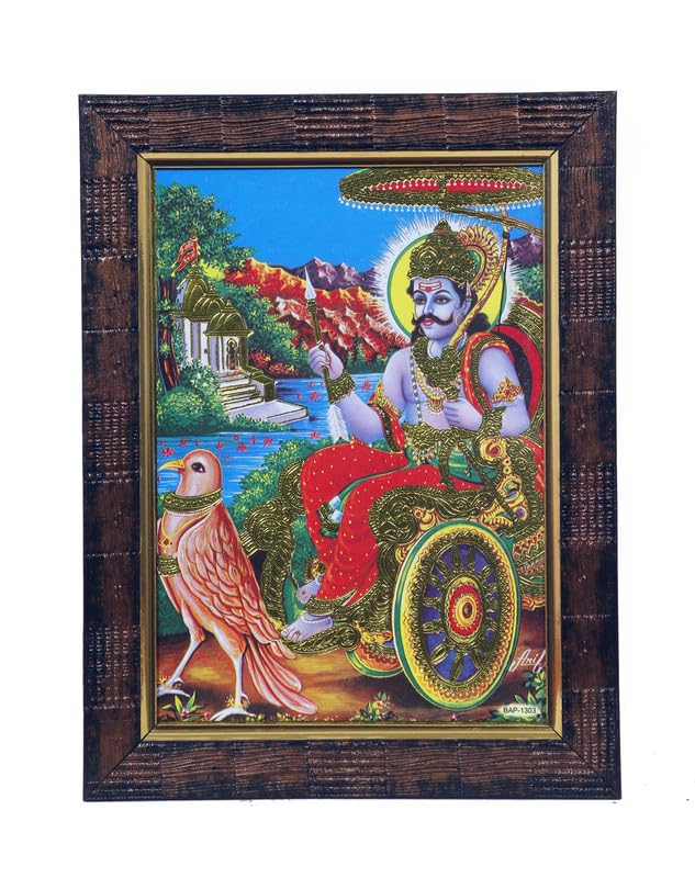 Subhash Pushtak Shree Shani Dev Hindu God Wooden Photo Frame ...