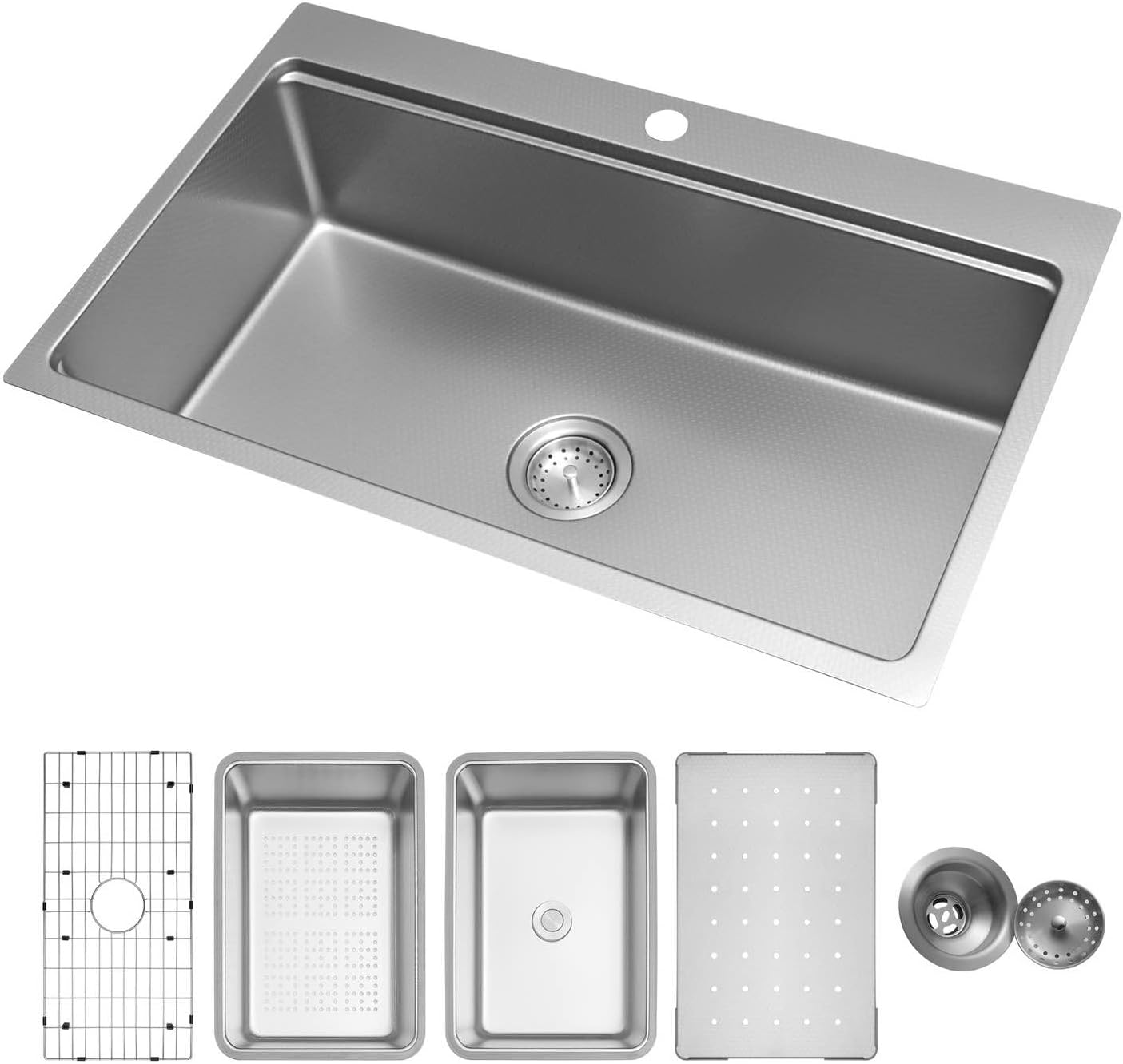 MILOSEN 32 Inch Stainless Steel Kitchen Sink, Workstation Kitchen Sink ...