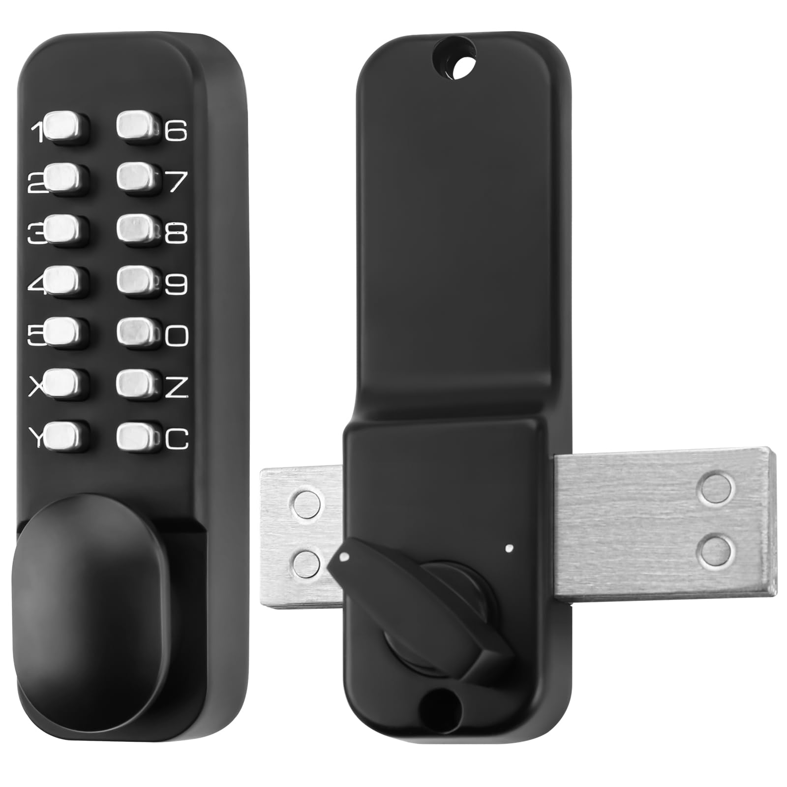 ANNFUZ Mechanical Keyless Door Lock with Handle, Keypad Front Door ...