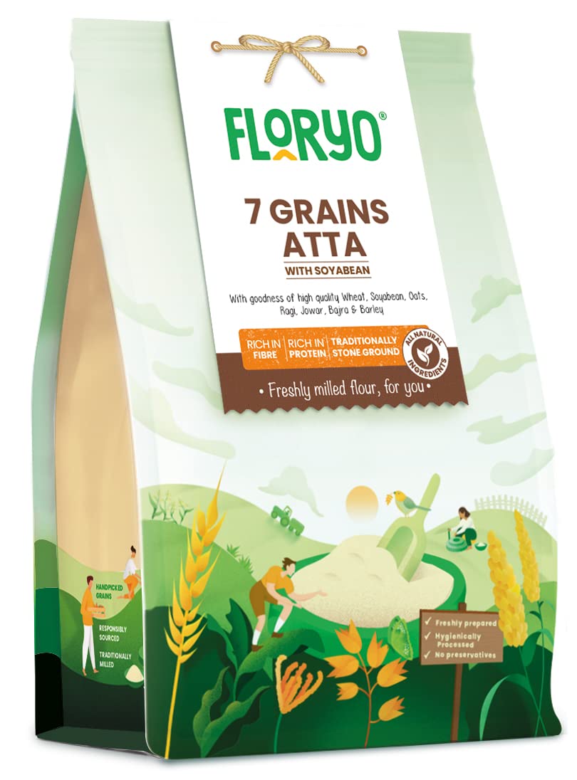 Floryo 7 Grain Multigrain Atta (with Soyabean) | Freshly Milled After ...
