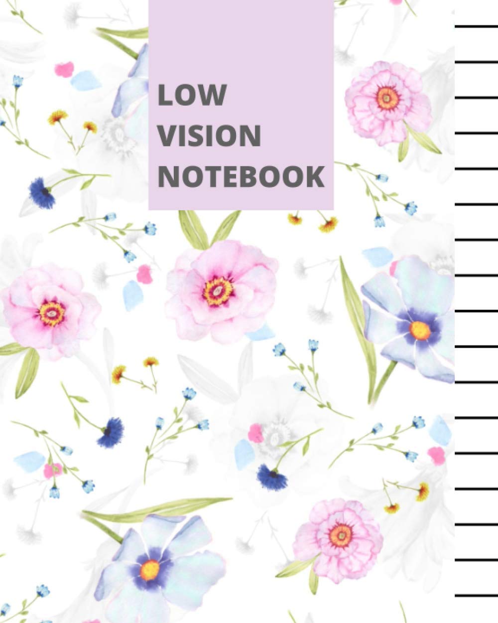 Low Vision Notebook: Bold Lined Paper For Visually Impaired | Dainty ...