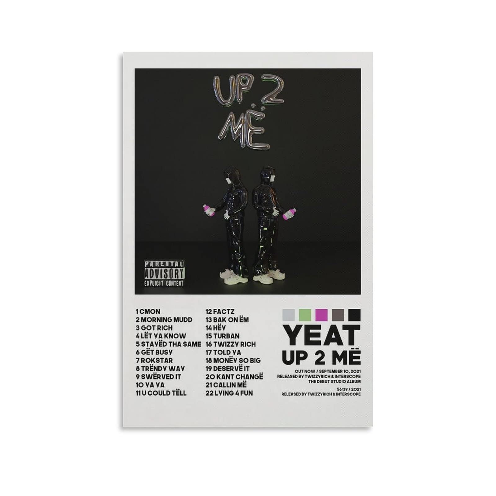 QIAOZ Yeat Poster Up 2 Me Album Cover Poster for Room Aesthetic Canvas ...