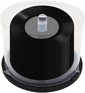 DVD Cake Case 50 | Clear Column Empty DVD Storage Bucket with Black ...